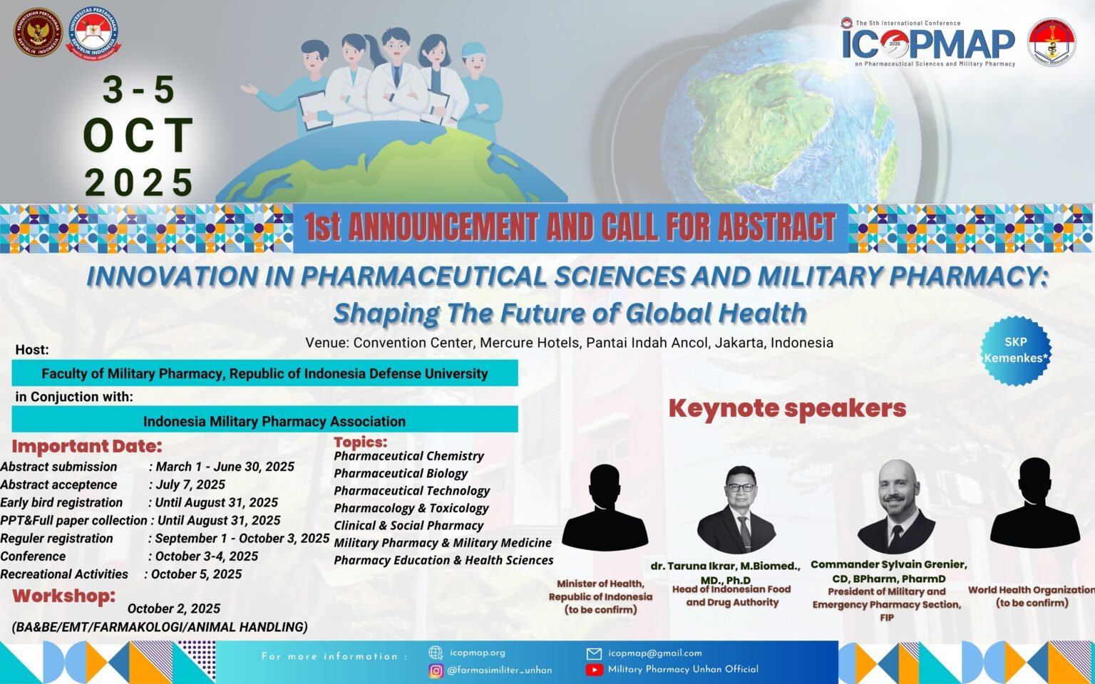 ICOPMAP 2025 – International Conference on Pharmaceutical Sciences and Military Pharmacy